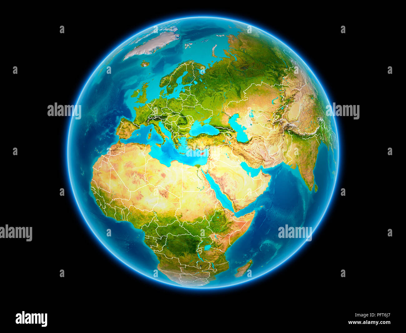 Highlighted satellite image of cyprus hi-res stock photography and ...