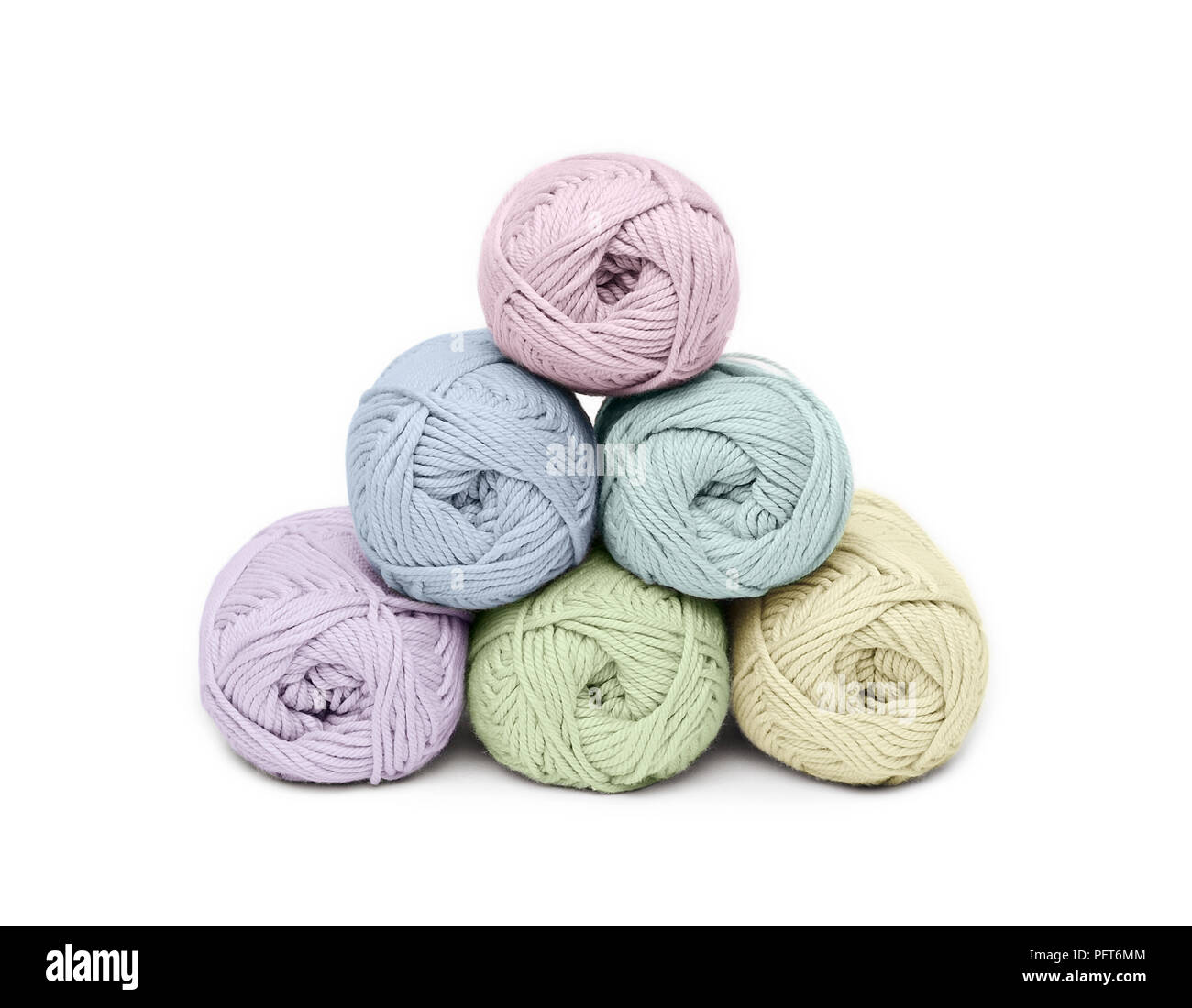 Balls of pastel coloured wool Stock Photo - Alamy