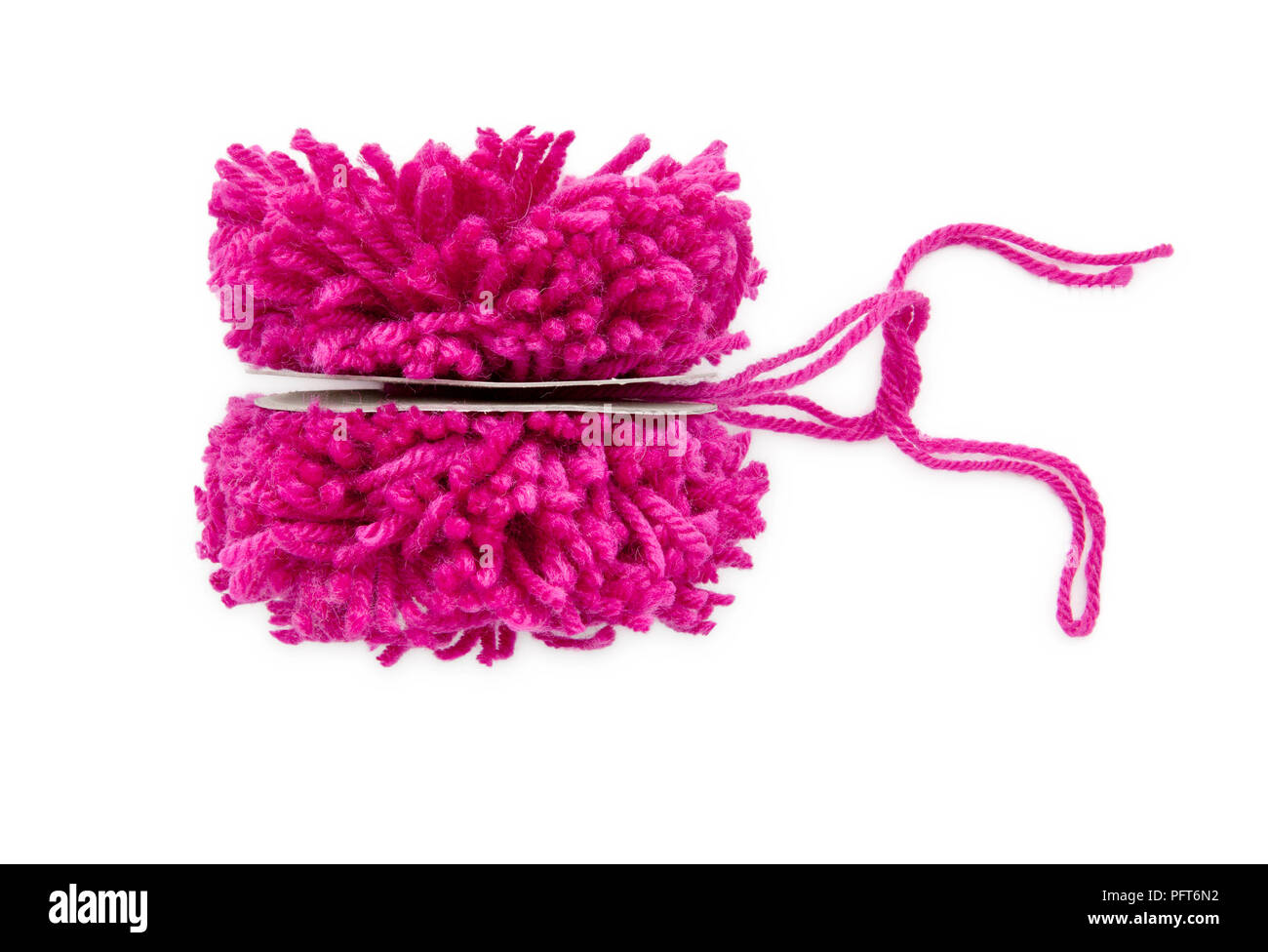 Making a pom pom Stock Photo - Alamy