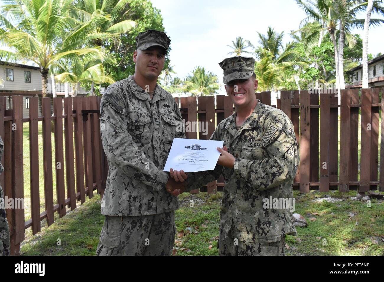 KWAJALEIN, Marshall Islands (May 26th, 2018) Ensign Daniel Hulse, right ...