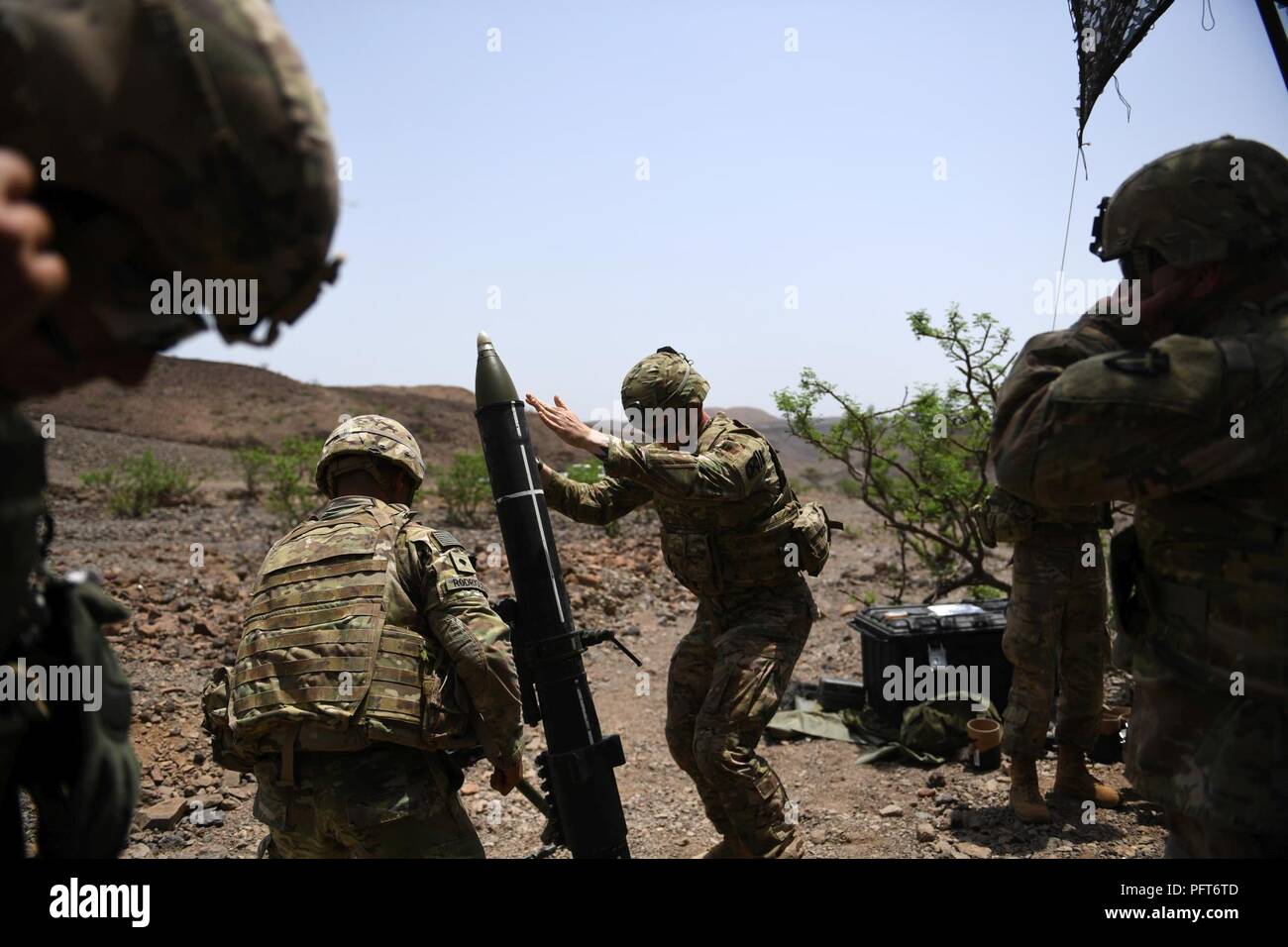 U.S. Army National Soldiers assigned to Alpha Company 3-141 and 10th ...