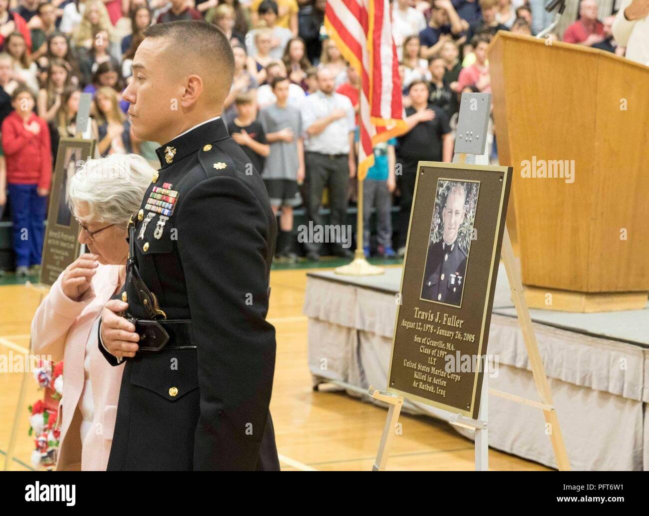 U.S. Marine Corps Maj. Tommy Olson, commanding officer, Recruiting Station Springfield, Mass ...