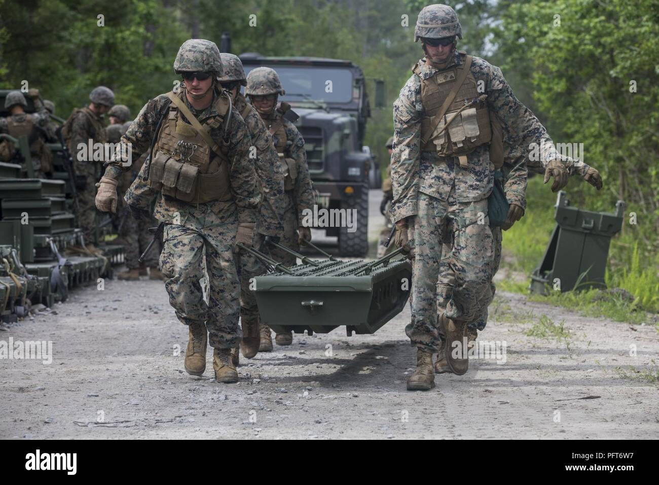 U.S. Marines with Bridge Company, 8th Engineer Support Battalion, 2nd ...