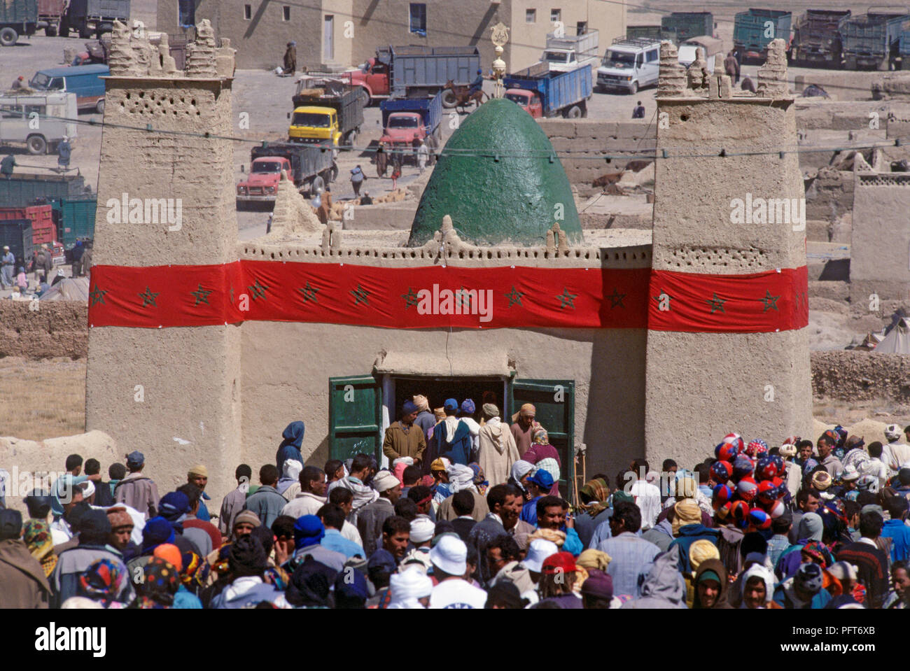 Morocco, pilgrims gathering at shrine of Sidi Ahmad Ou Mghanni Stock ...