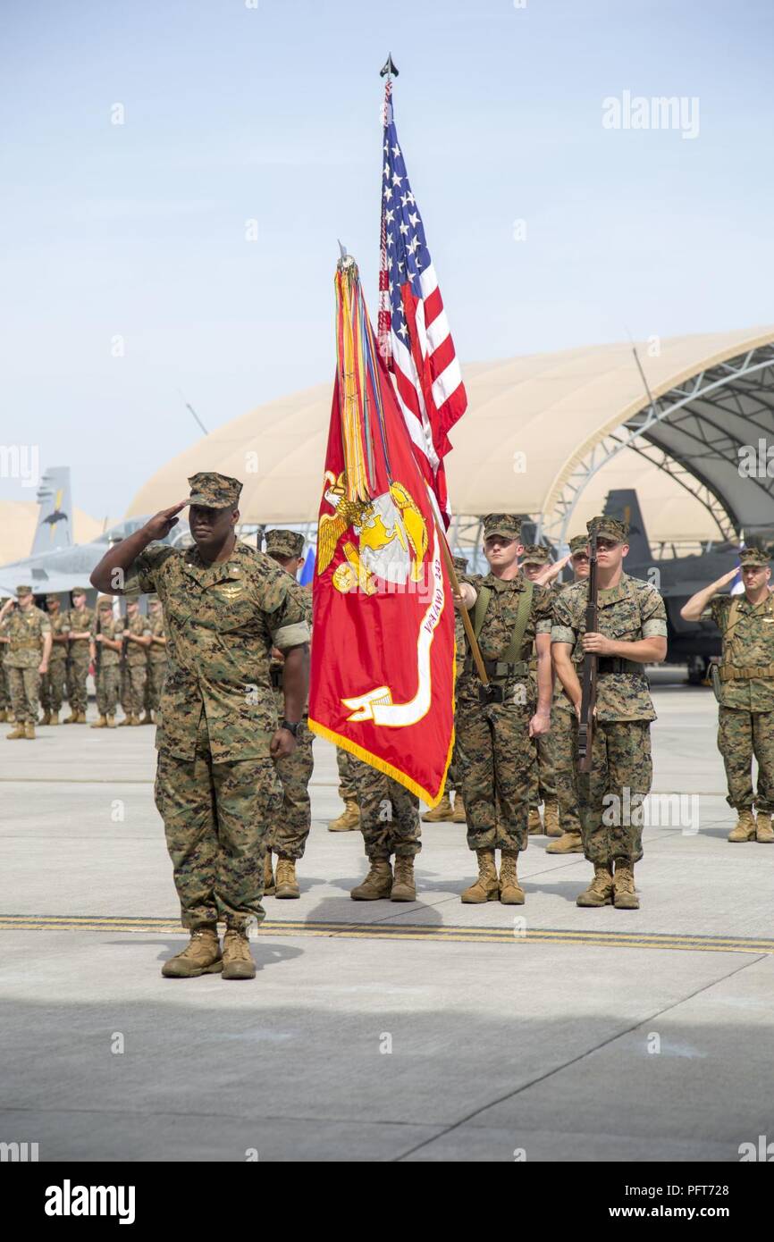 U.S. Marine Corps Lt. Col. Jabari J. Reneau, outgoing commanding ...