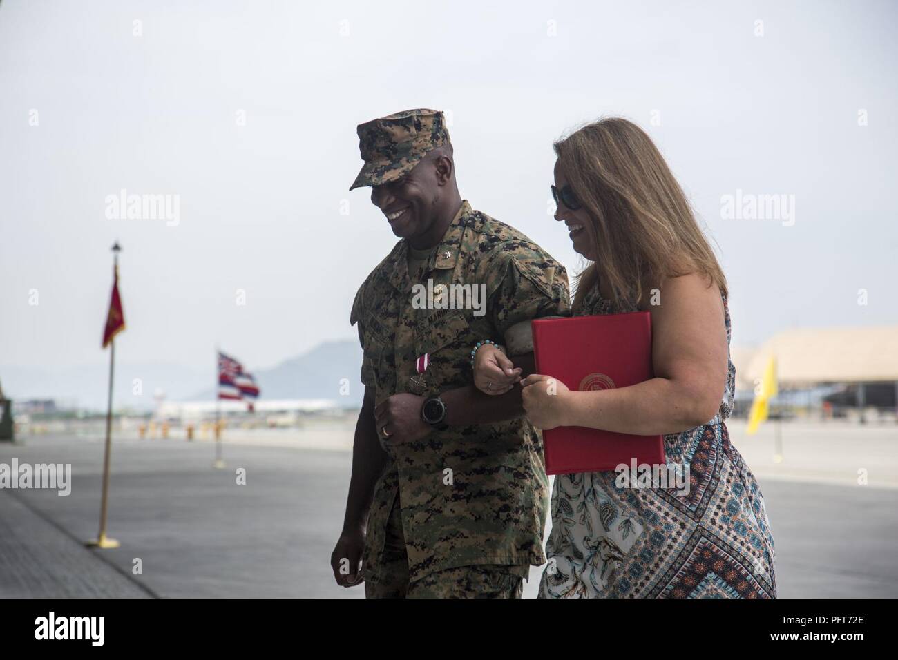 U.S. Marine Corps Lt. Col. Jabari J. Reneau, outgoing commanding ...