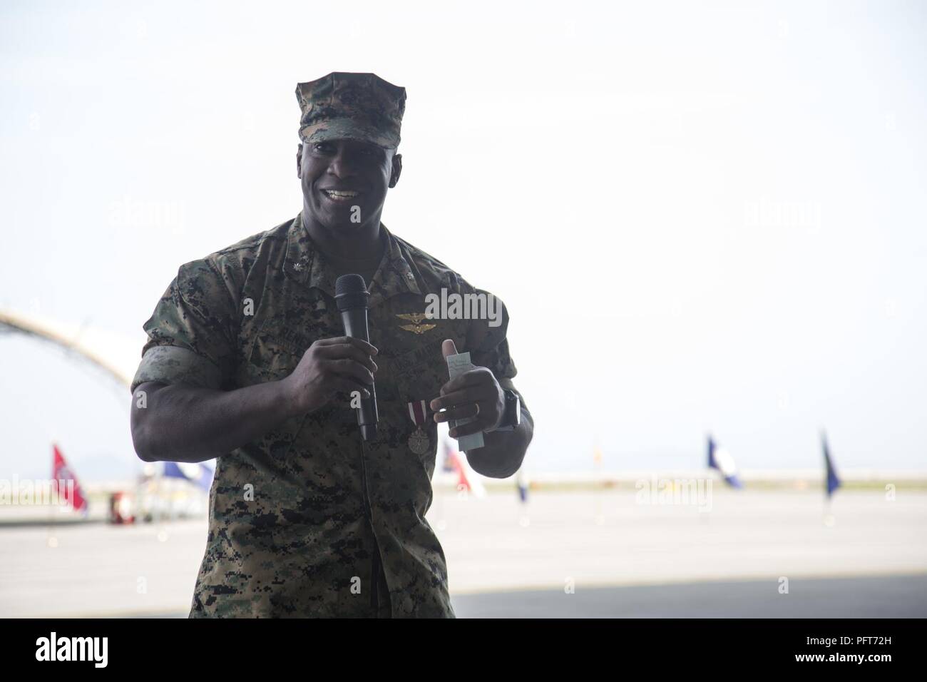 U.S. Marine Corps Lt. Col. Jabari J. Reneau, outgoing commanding ...