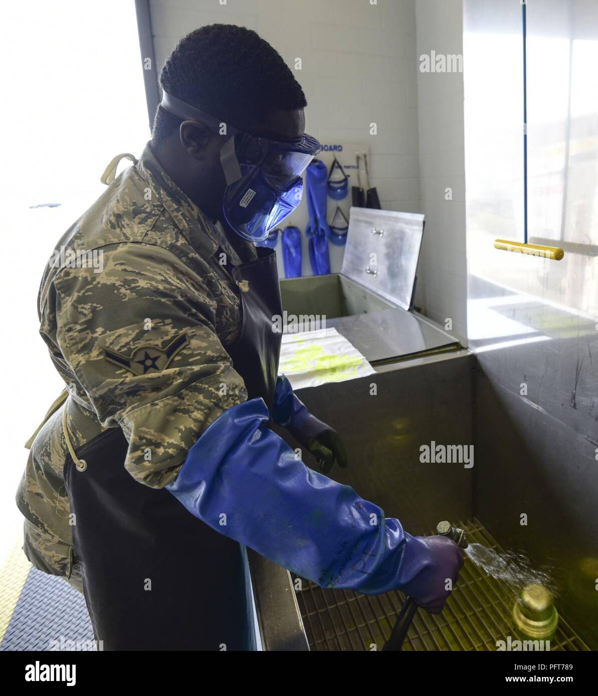 A U.S. Air Force nondestructive inspection specialist from the 325th ...