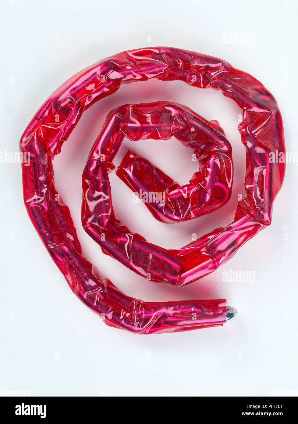 Security chain covered in red plastic Stock Photo - Alamy