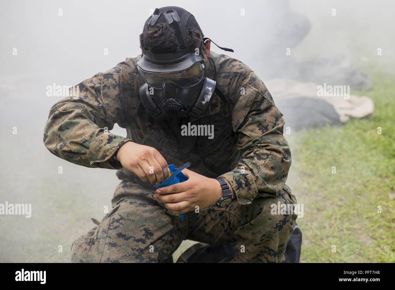 U.S. Marine Corps Cpl. Ruben Flores with Bridge Company, 8th Engineer ...