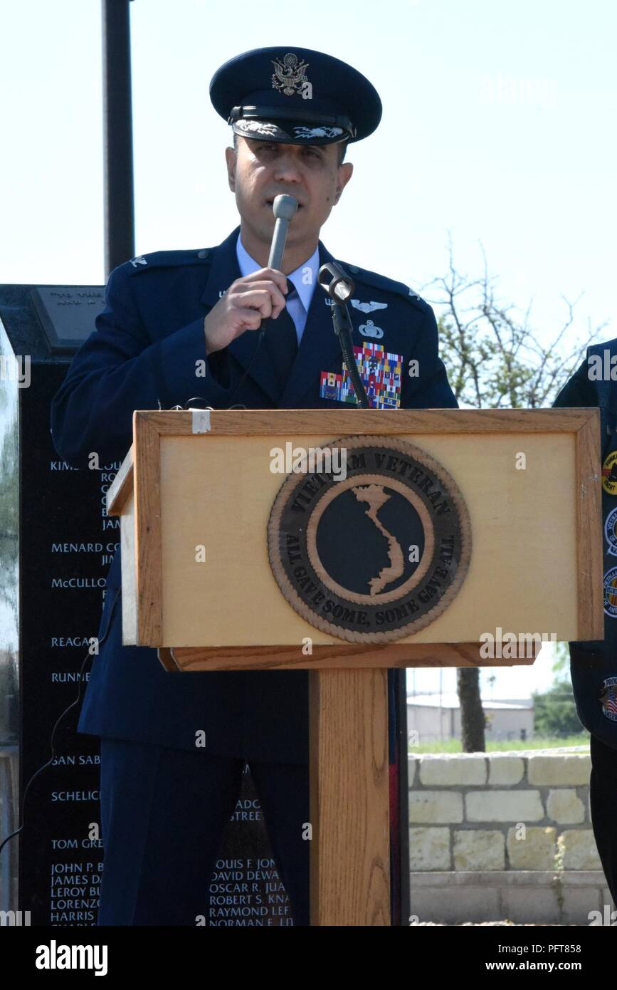 U.S. Air Force Col. Ricky Mills, 17th Training Wing commander, speaks ...