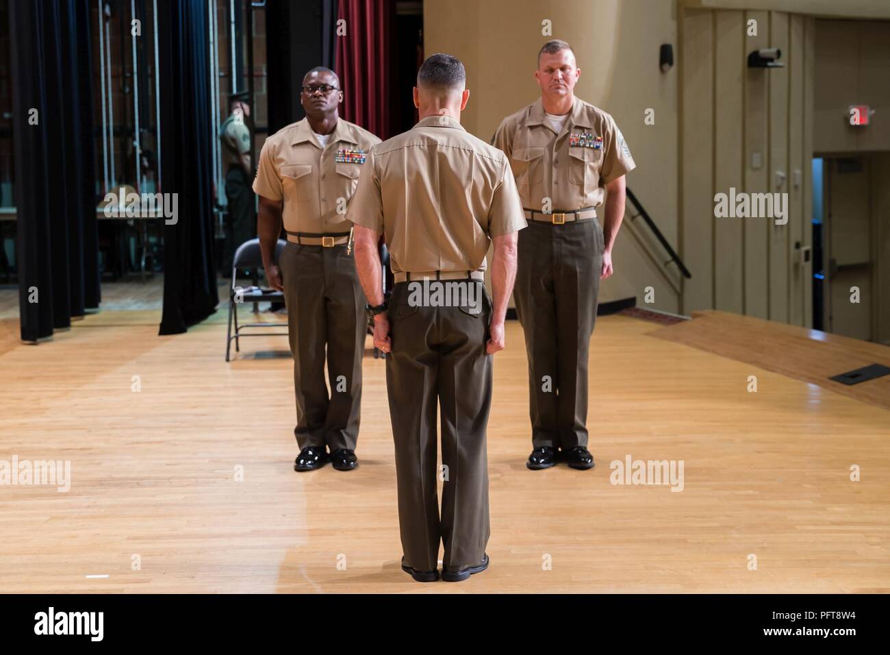 From left, U.S. Marine Corps Sgt. Maj. Charles Williams, outgoing ...