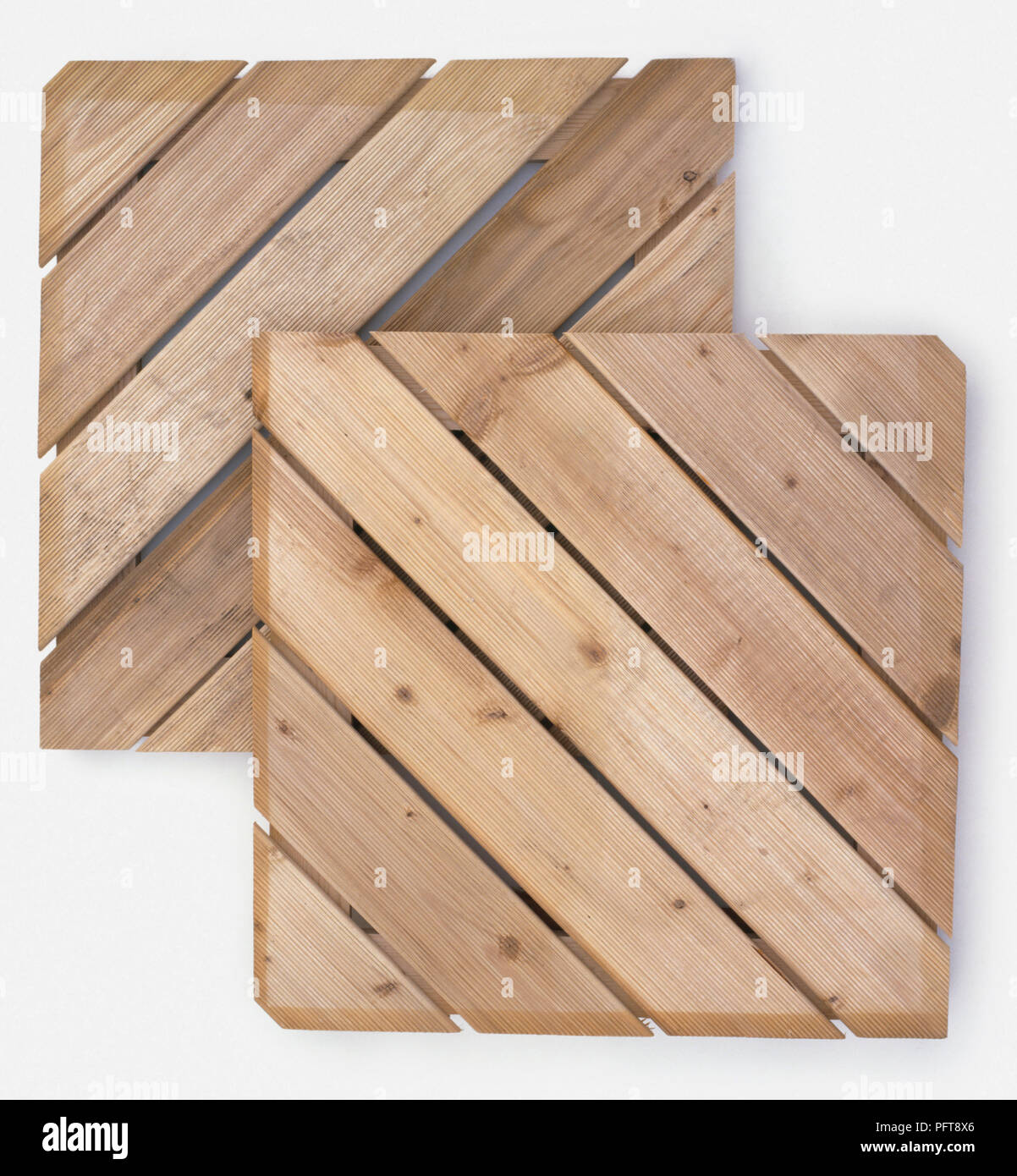 Two examples of wooden decking Stock Photo - Alamy