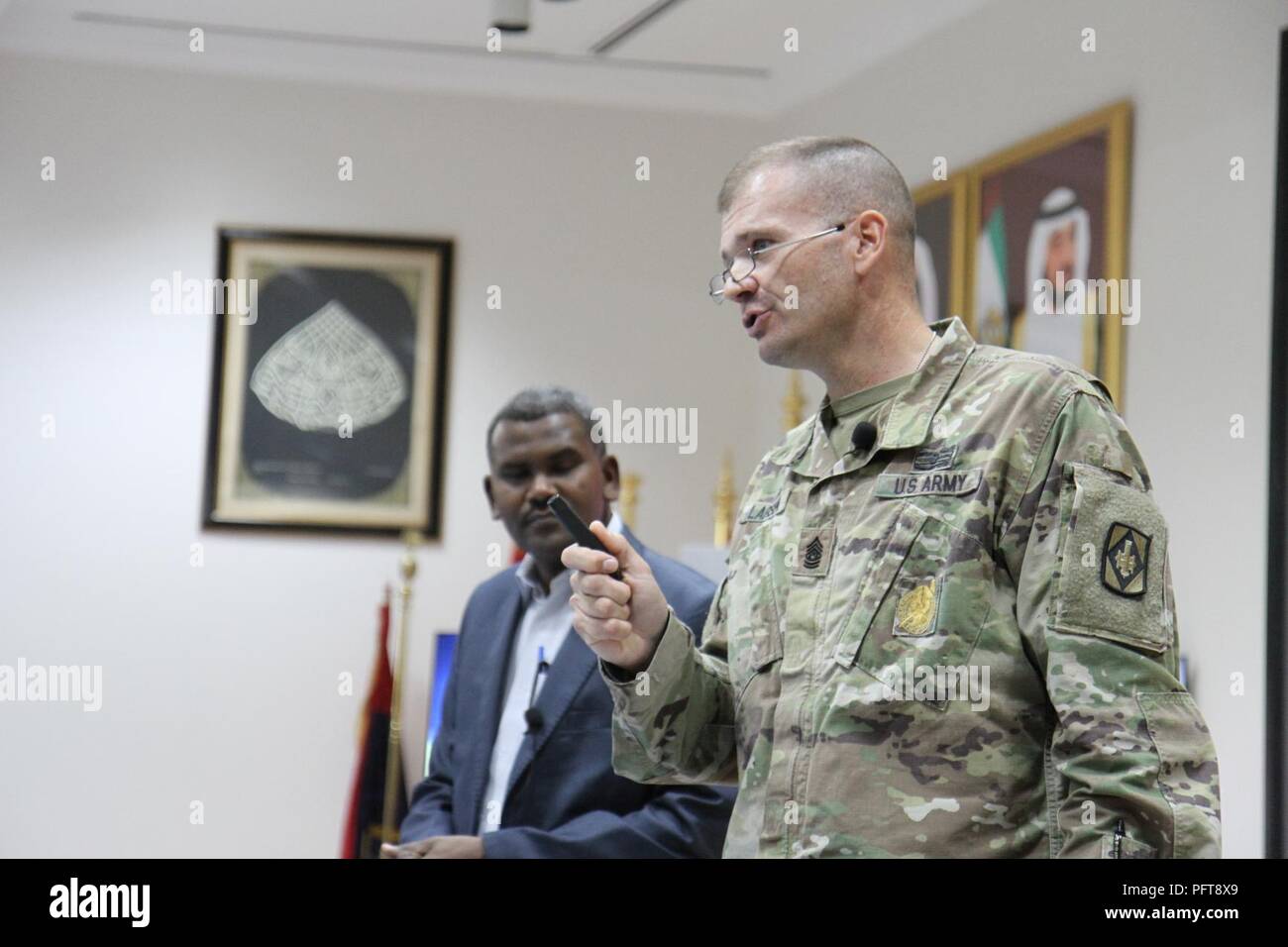 CAMP REDLEG, United Arab Emirates — Command Sgt. Maj. Paul Larsen, 1st ...