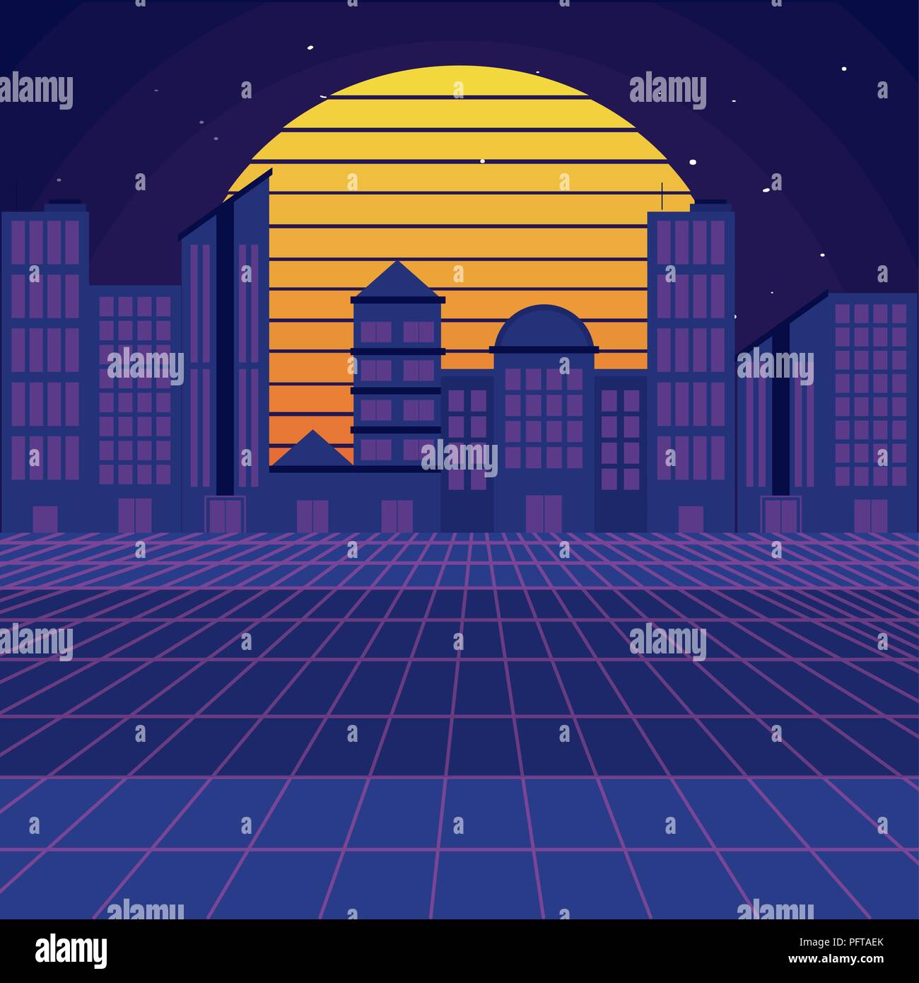 Night scenery game background Stock Vector Images - Alamy