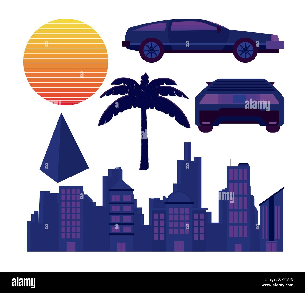 Set of retro sci fi elements Stock Vector Image & Art - Alamy