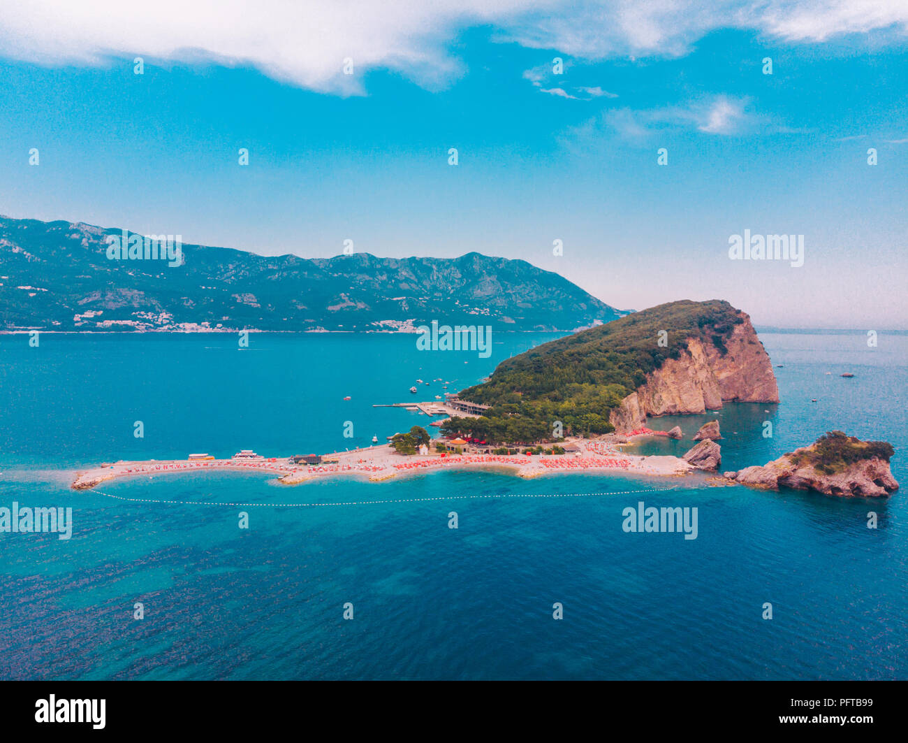 aerial view of hawaii beach in budva, montenegro. summer vacation Stock ...