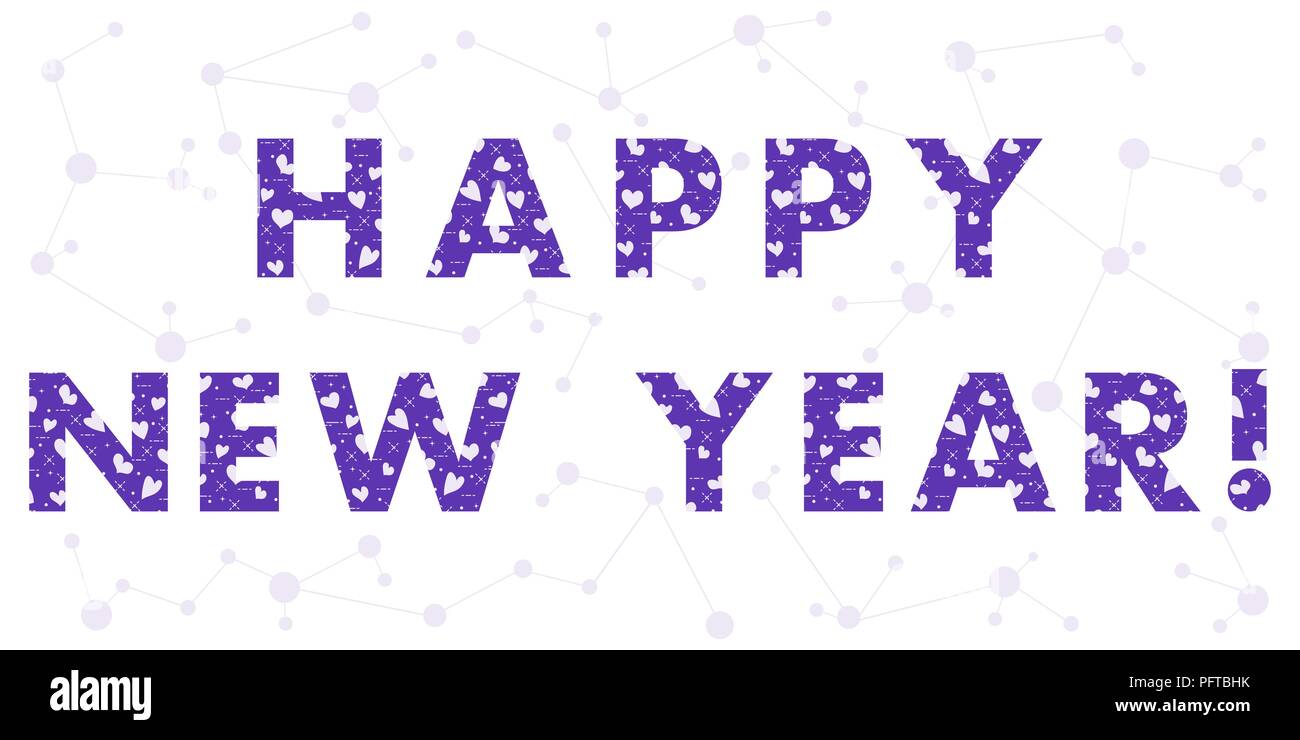 New Year card with the inscription. The message is decorated with ...