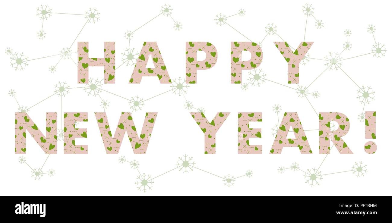 New Year card with the inscription. The message is decorated with ...