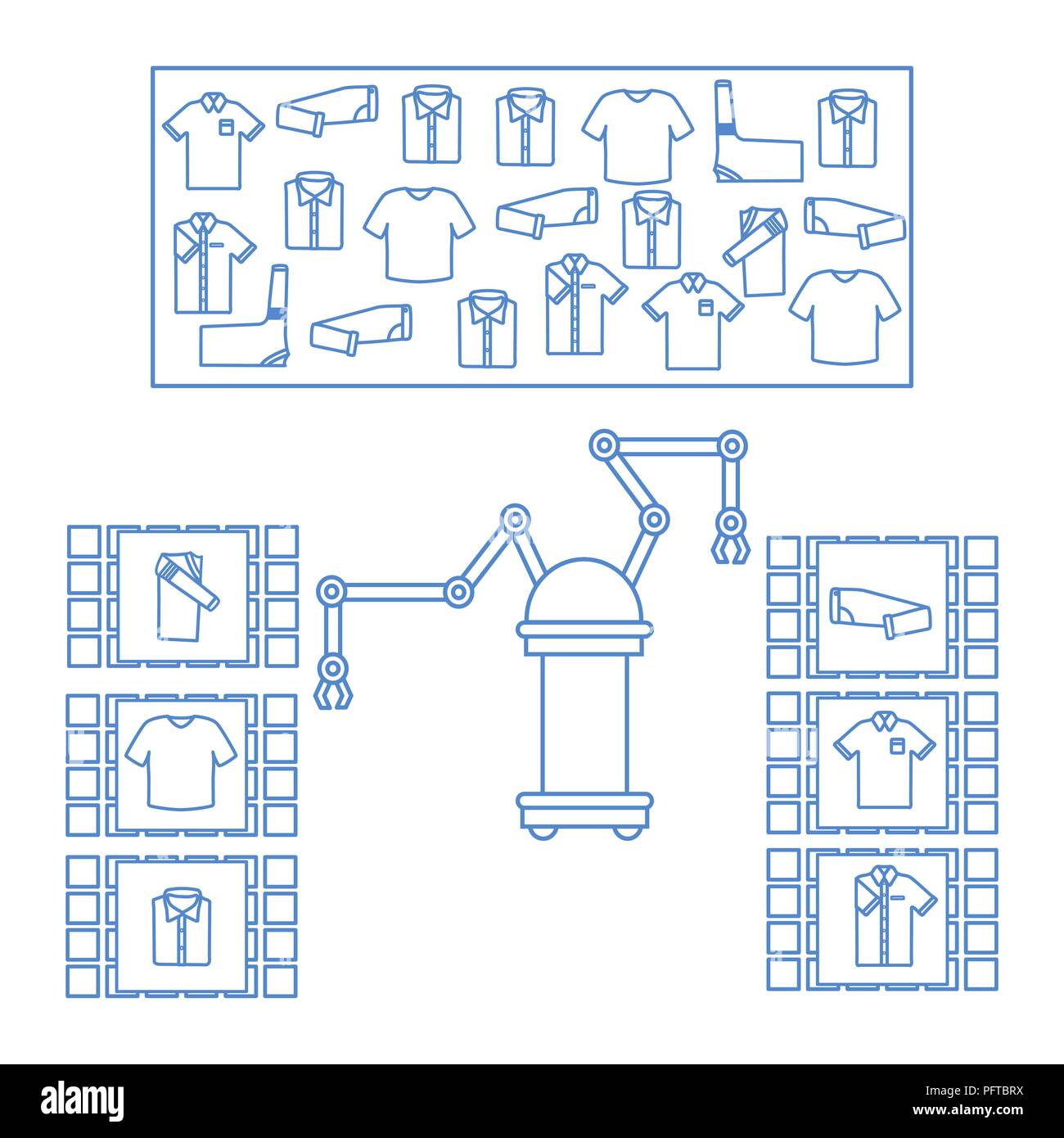 Smart automatic robotic sorting of clothes. Replacement of people with ...