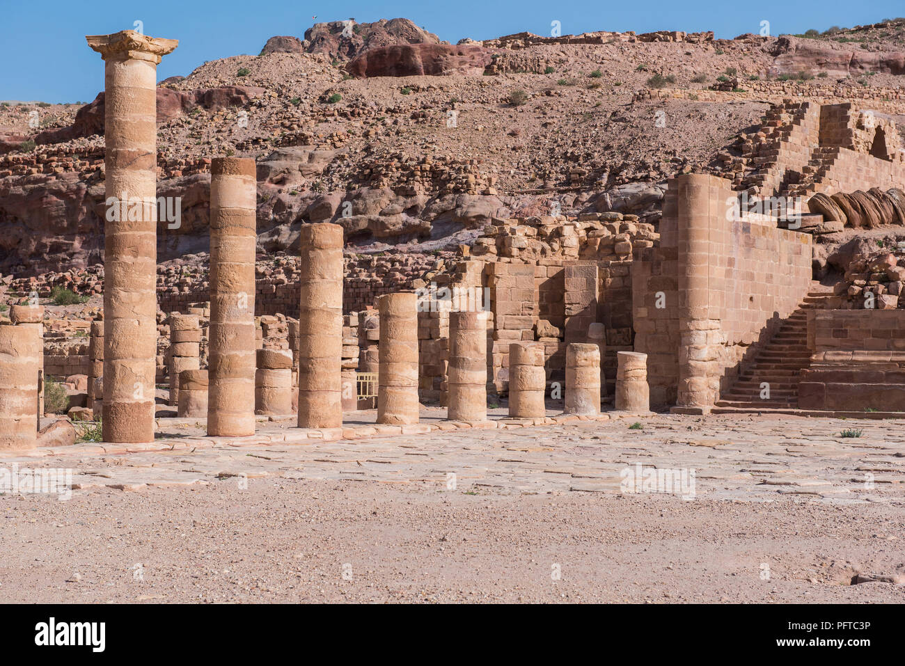 Roman ruins in the Colonnade street. Petra, Jordan Stock Photo - Alamy