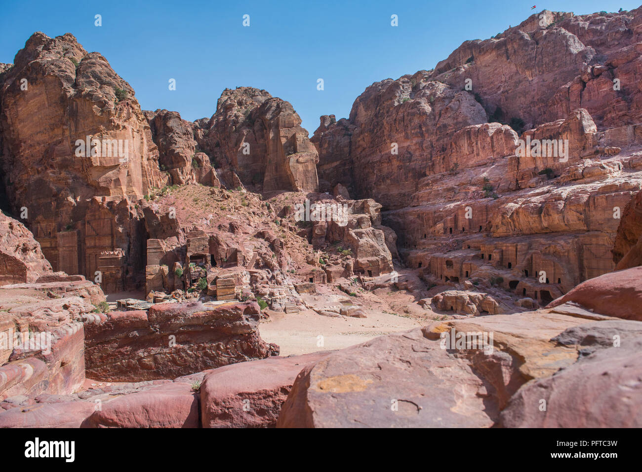 Ancient ruins, Nabatean city of Petra, Jordan Stock Photo - Alamy