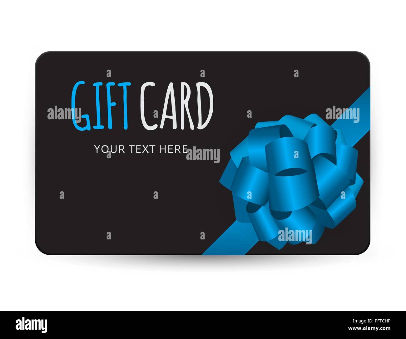 Gift Card Template with Bow and Ribbon Vector Illustration Stock Vector ...