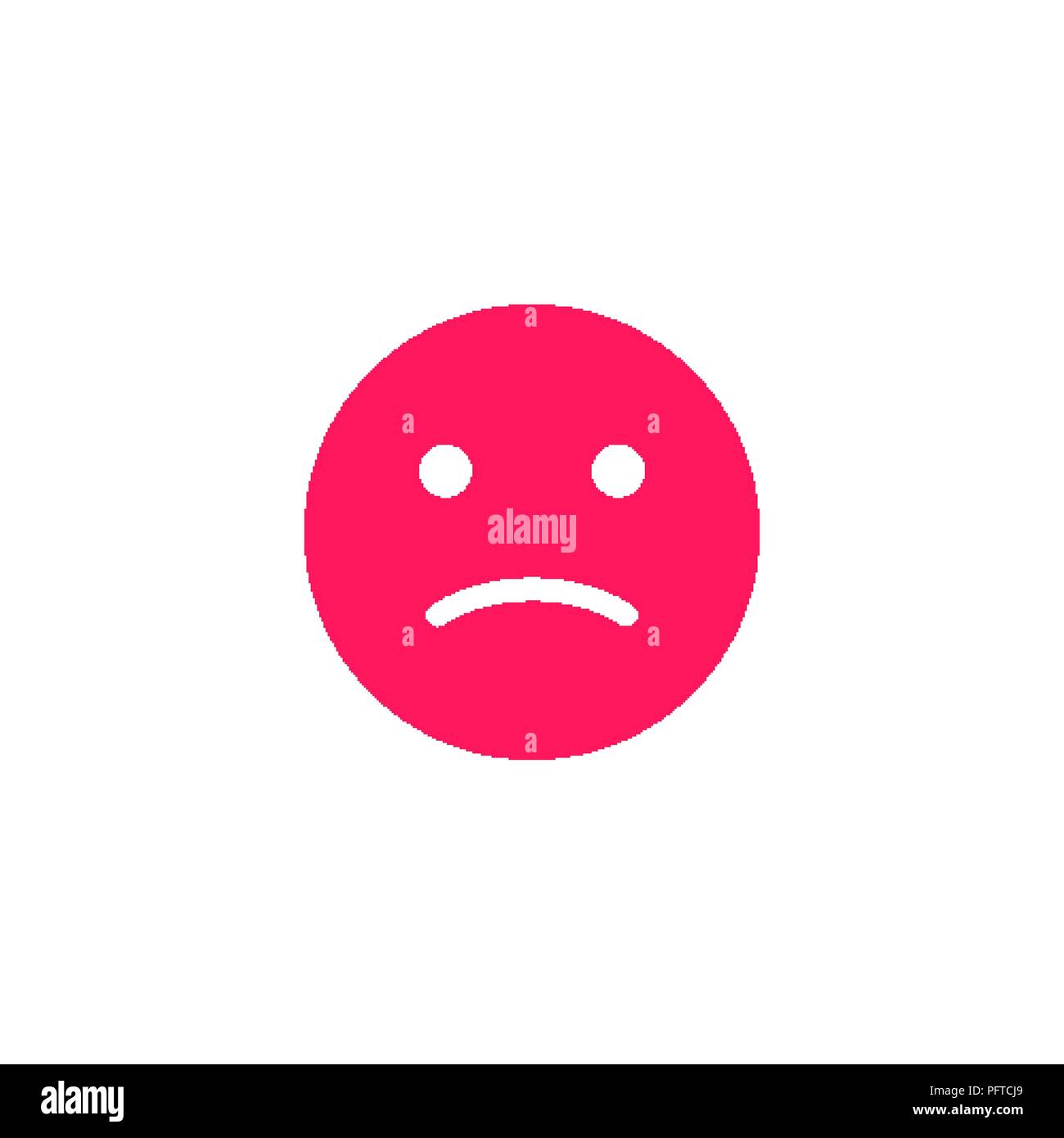 Angry emoji anthropomorphic face. Red smile isolated on a white ...