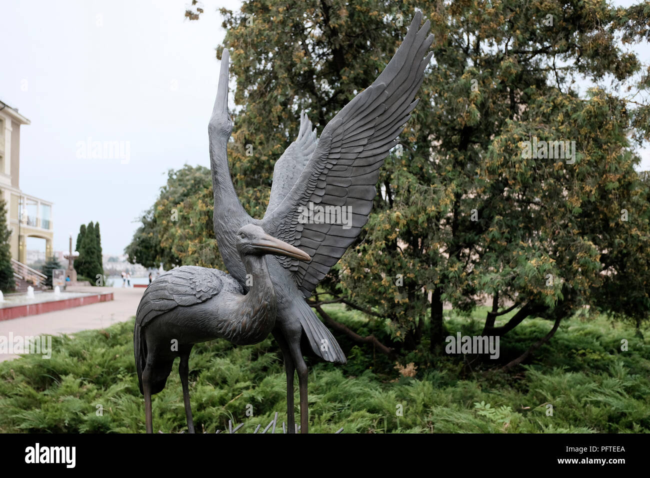 Stork monument in the city of Ternopil, which until 1944, was known ...