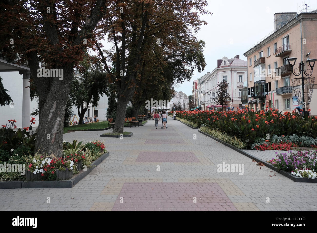 Street scene in the city of Ternopil, which until 1944, was known ...