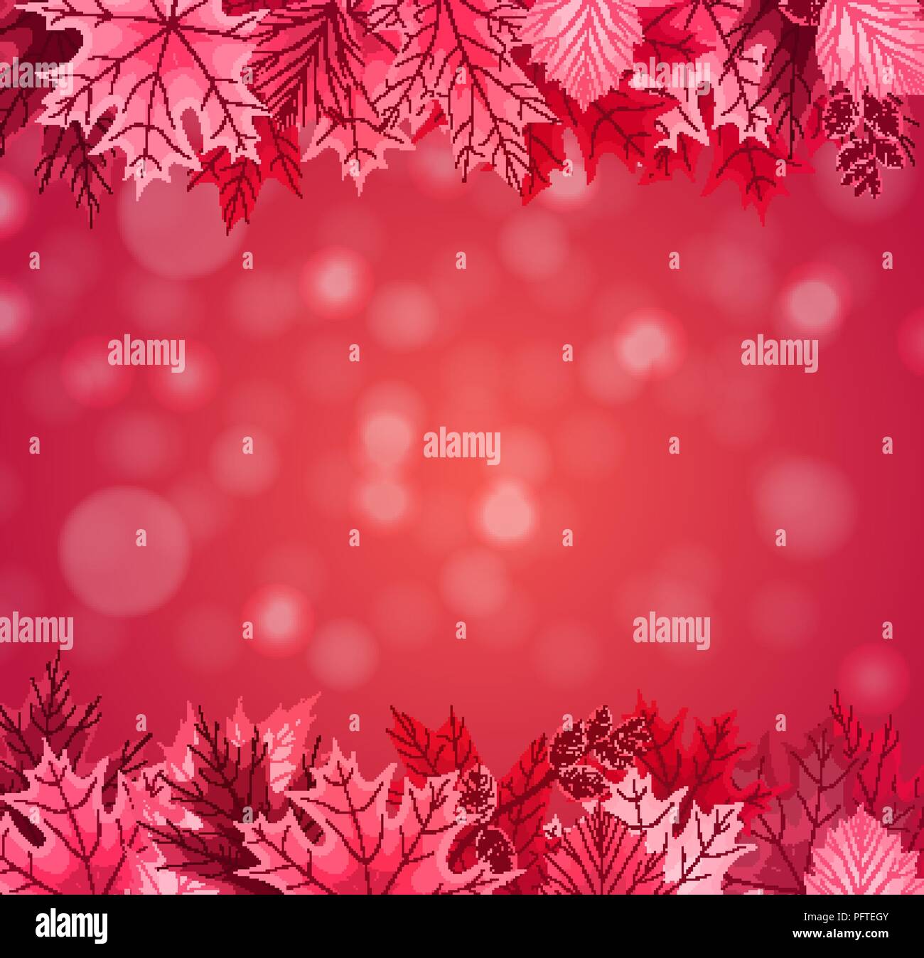 Abstract Vector Illustration Background with Falling Autumn Leaves ...