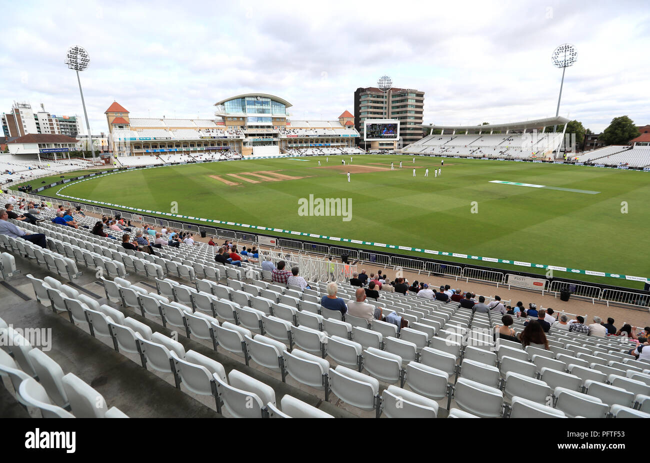 A general view of empty seats in the stands during play on day five of ...