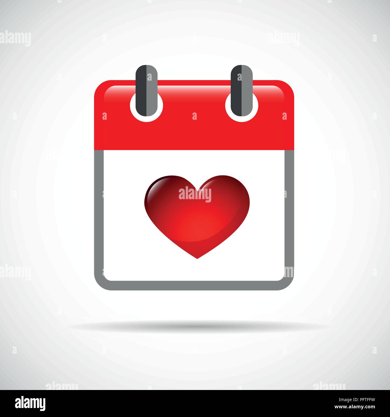 red heart in a red calendar vector illustration EPS10 Stock Vector ...