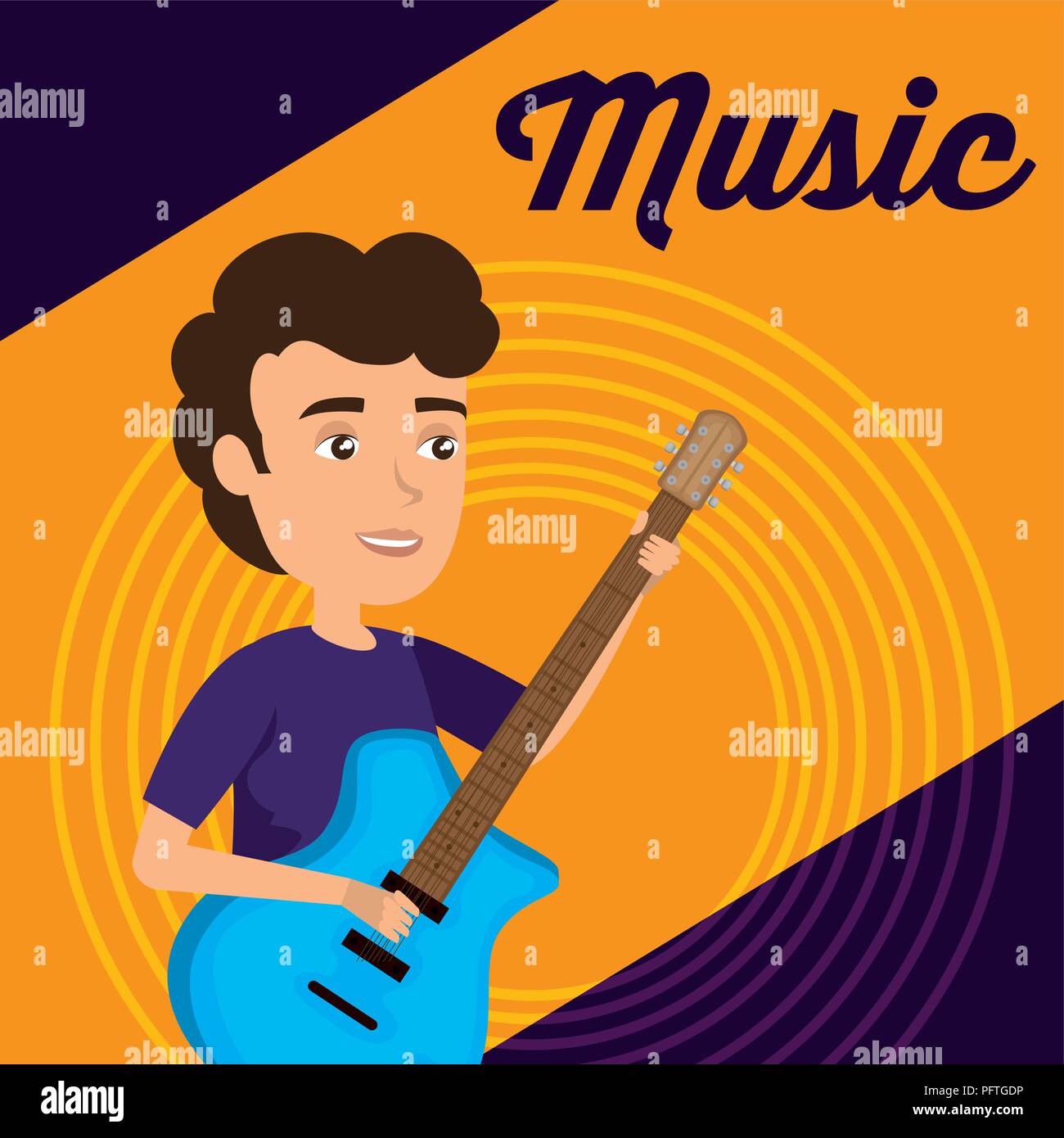 man playing guitar electric character Stock Vector Image & Art - Alamy