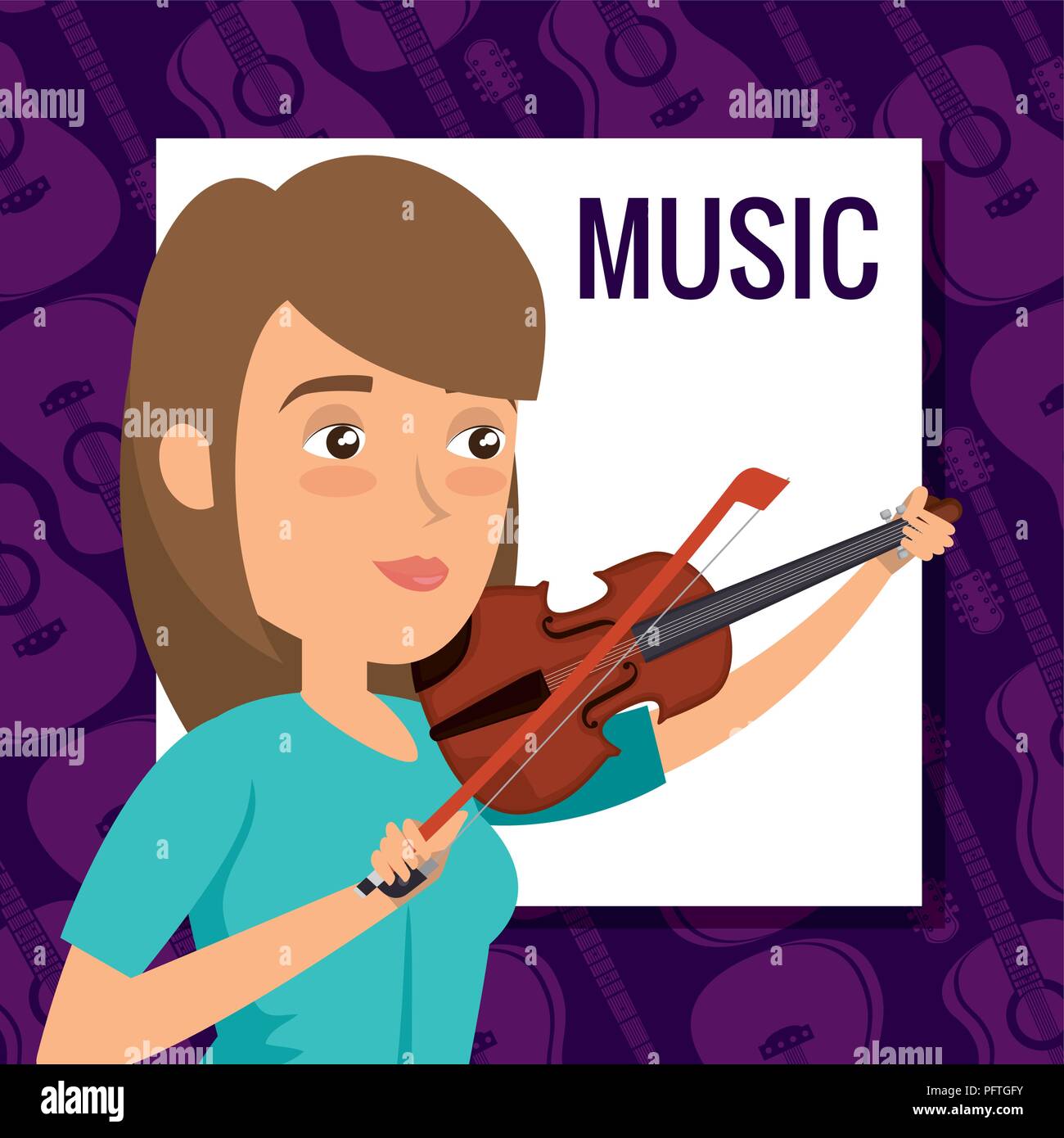 Woman violin studio Stock Vector Images - Alamy