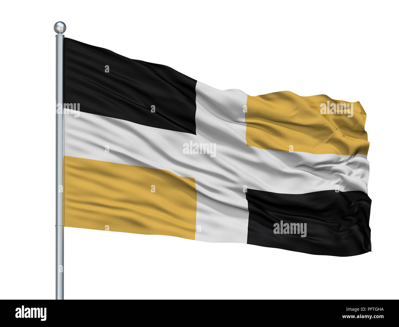 Levis City Flag On Flagpole, Canada, Isolated On White Background Stock ...