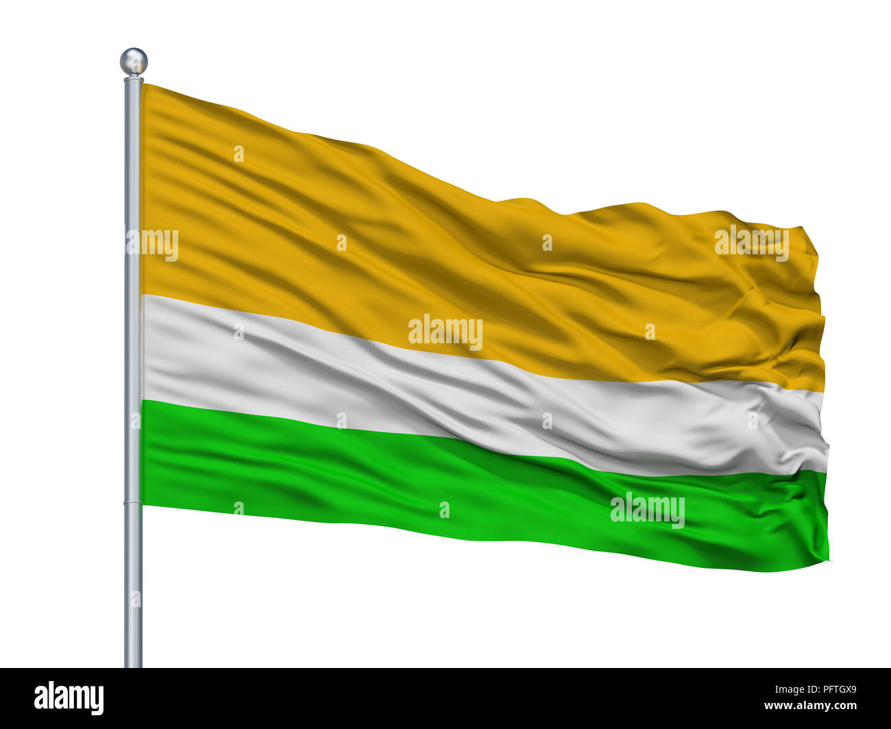 Acacias City Flag On Flagpole, Colombia, Meta Department, Isolated On ...