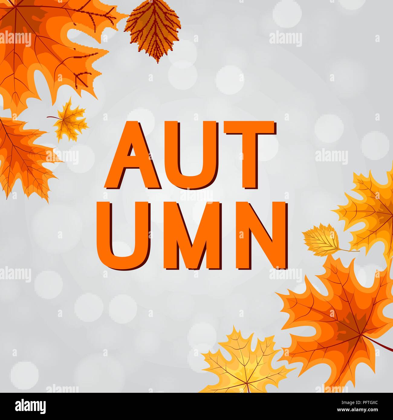 Abstract Vector Illustration Background with Falling Autumn Leaves ...
