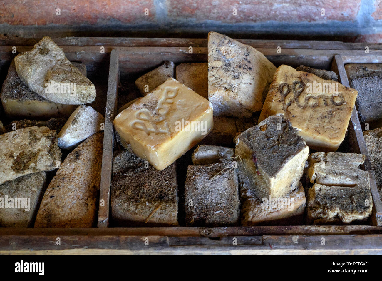 old wooden box filled with bars of homemade soap from the 1960s zala ...