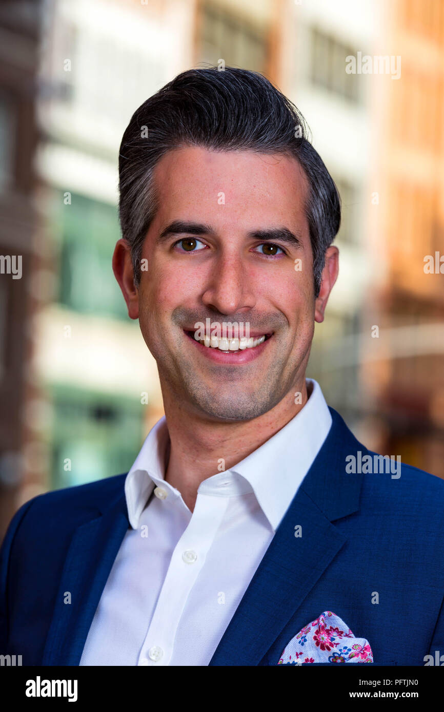 Single Caucasian Business Man Enthusiastically Poses For Picture Stock ...