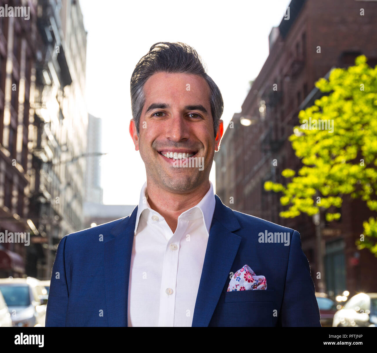 Single Caucasian Business Man Enthusiastically Poses For Picture Stock ...