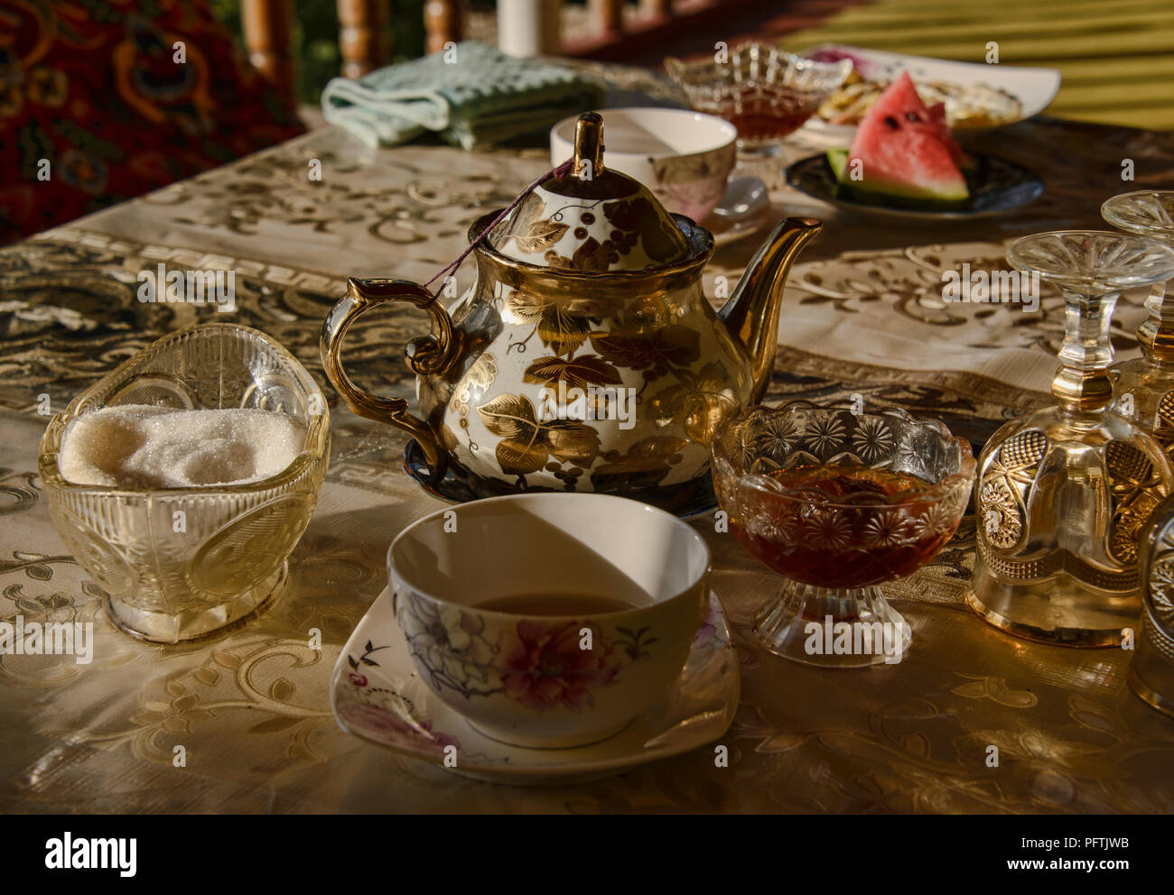 Traditional Kyrgyz welcoming snacks, Sary Mogul, Kyrgyzstan Stock Photo ...