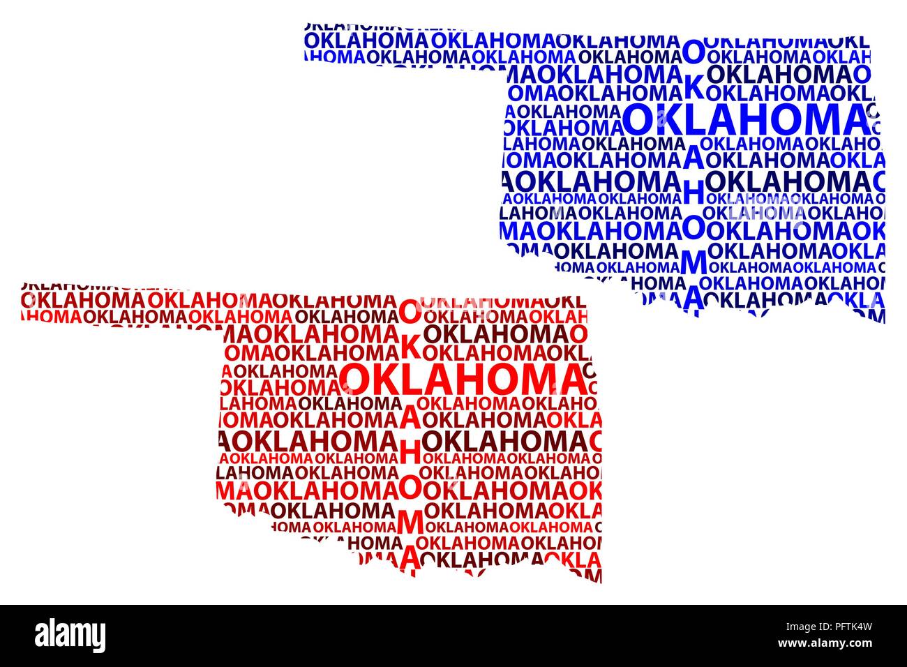 Sketch Oklahoma (United States of America) letter text map, Oklahoma ...