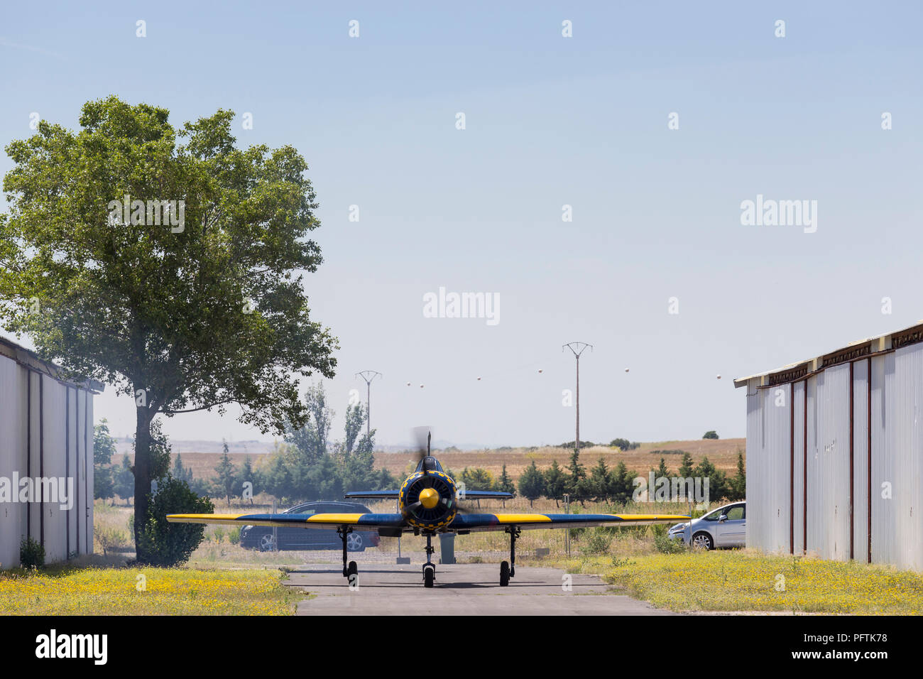 single-engine and sport-type aircraft in a frontal portrait Stock Photo ...