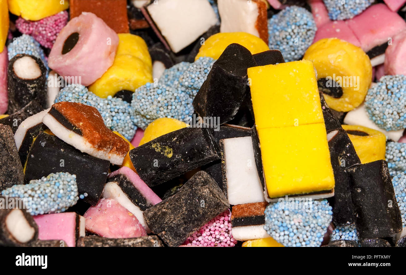 A mixture of colorful sugar candy sweets Stock Photo - Alamy