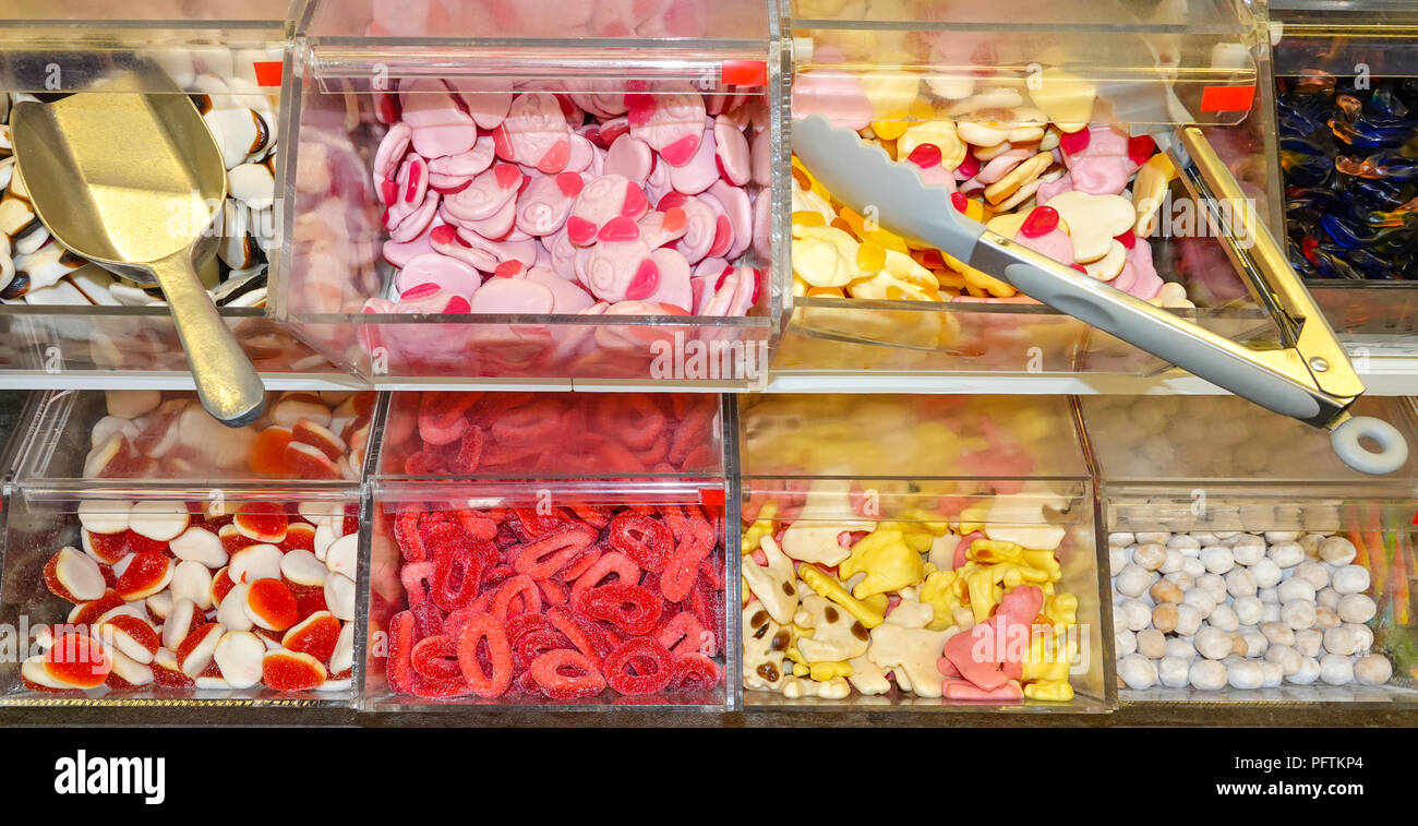 A mixture of colorful sugar candy sweets Stock Photo - Alamy