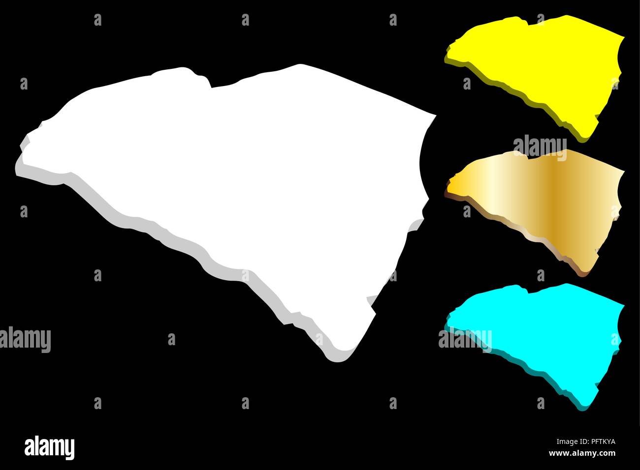 South carolina gold map hi-res stock photography and images - Alamy