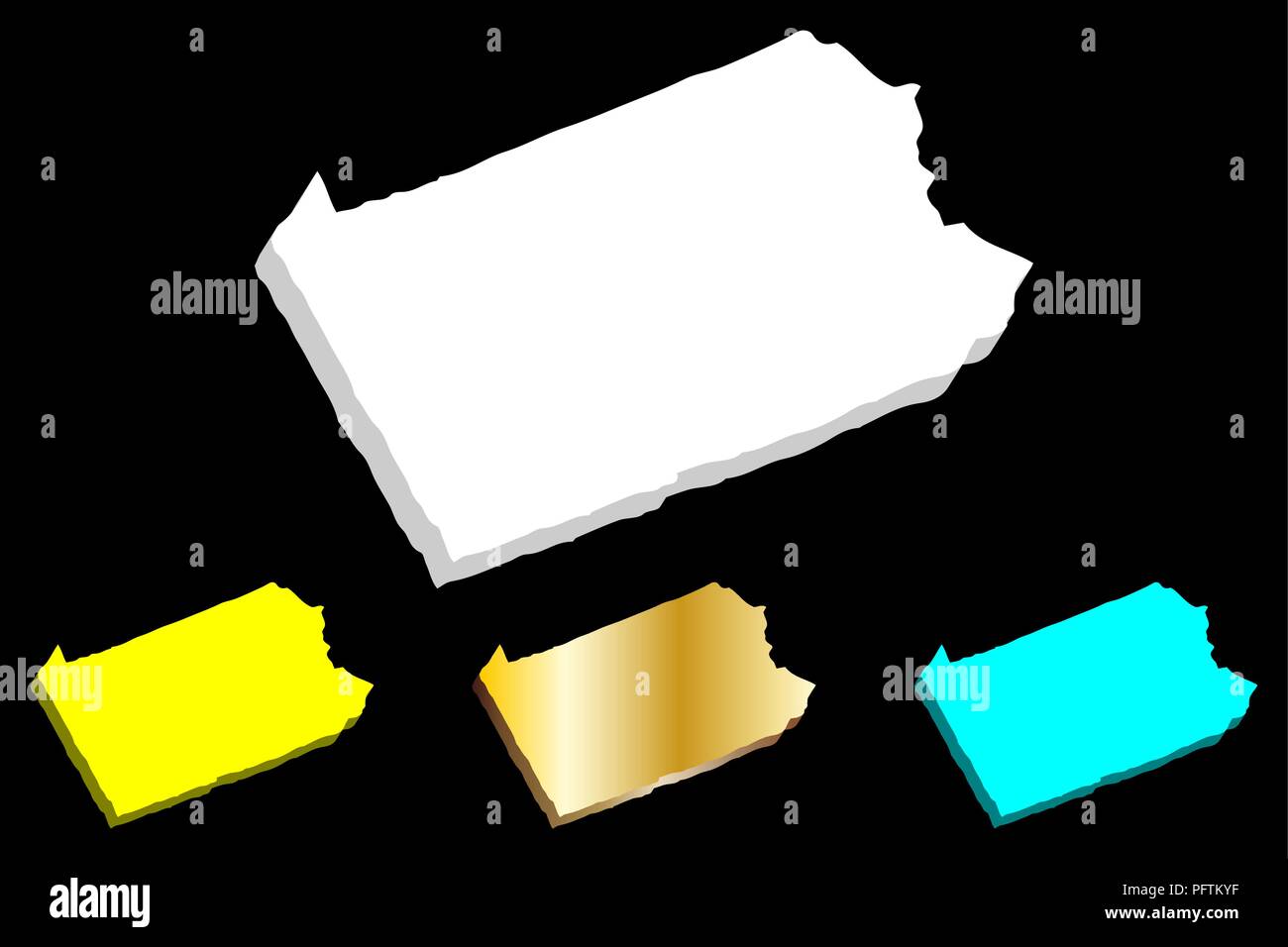 Pennsylvania gold map hi-res stock photography and images - Alamy