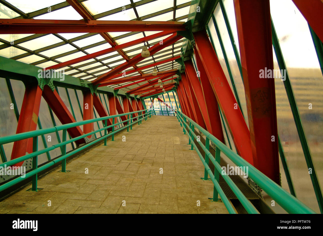 elevated pedestrian crossing in Moscow, Moscow ring road Stock Photo ...
