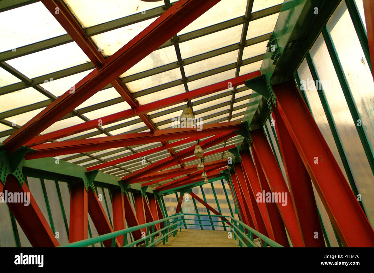 elevated pedestrian crossing in Moscow, Moscow ring road Stock Photo ...